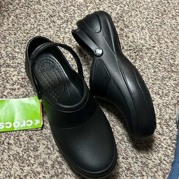 CROCS | Shoes | New Crocs Mercy Work Shoes Black Slip Ones Black ...